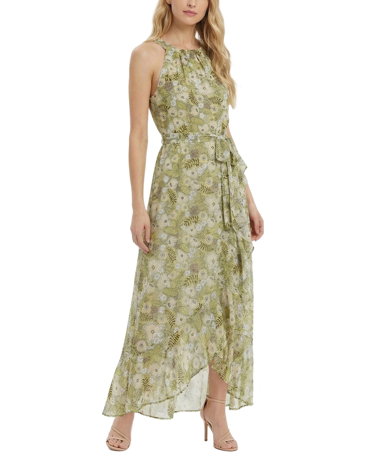 Click here for Ny Collection Womens Halter Front Chiffon Maxi Dre... prices