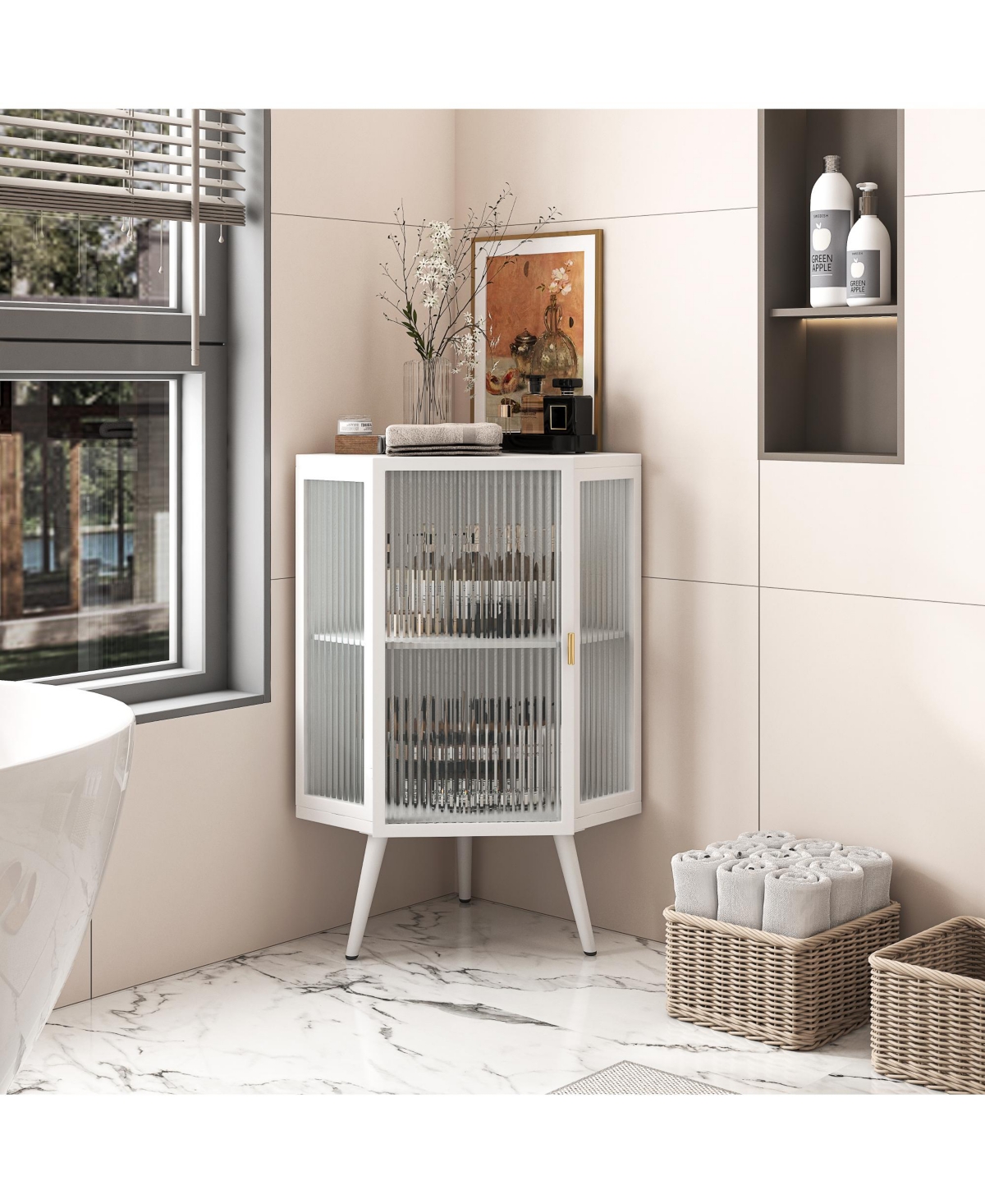 Click here for Rainsken Corner Cabinet - Freestanding Glass Cabin... prices