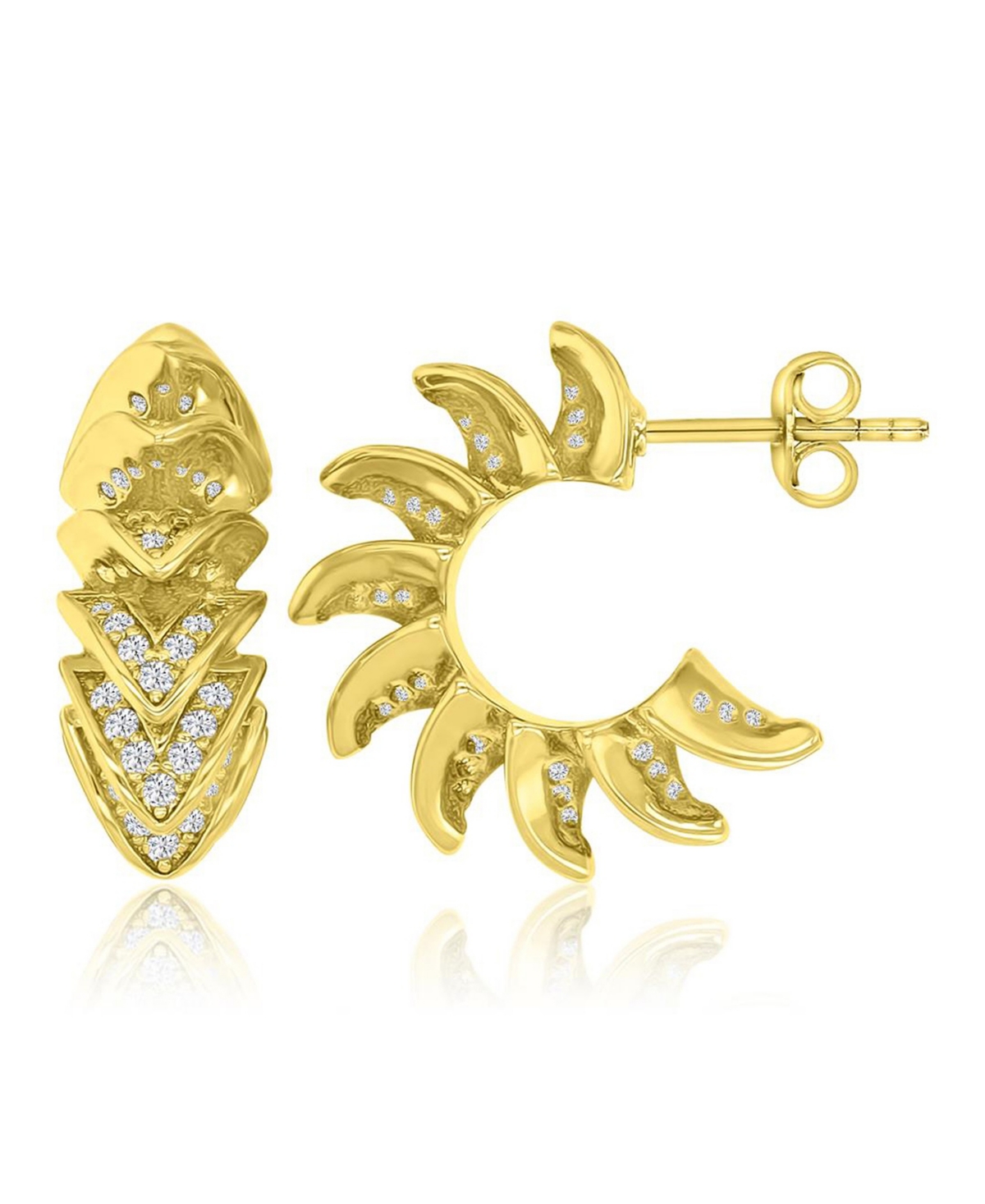 Click here for Macys Cubic Zirconia Sparkling Huggie Earrings in... prices