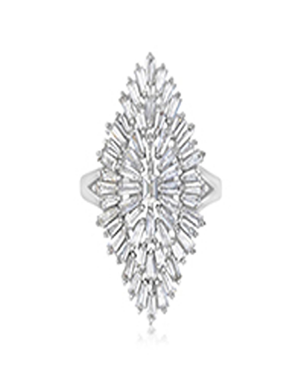 Click here for Macys Polished Cubic Zirconia Cocktail Ring in Rho... prices