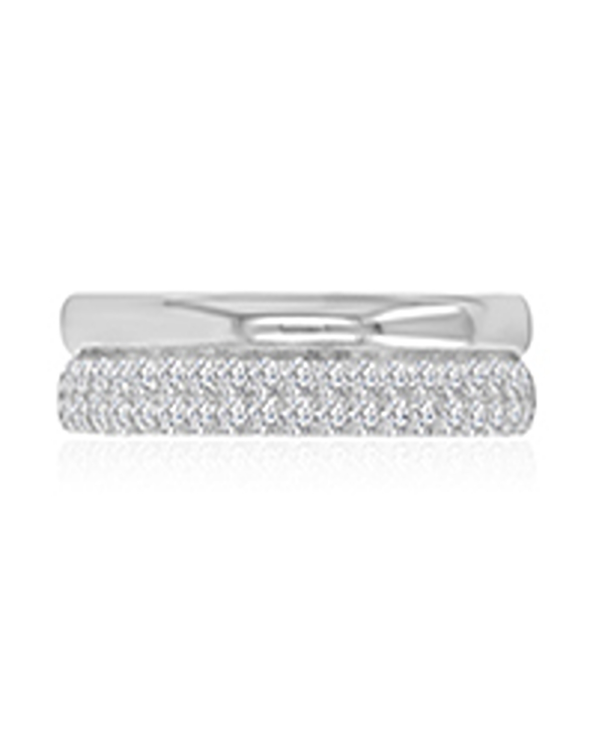 Click here for Macys Cubic Zirconia Two-Row Ring in Rhodium Over... prices