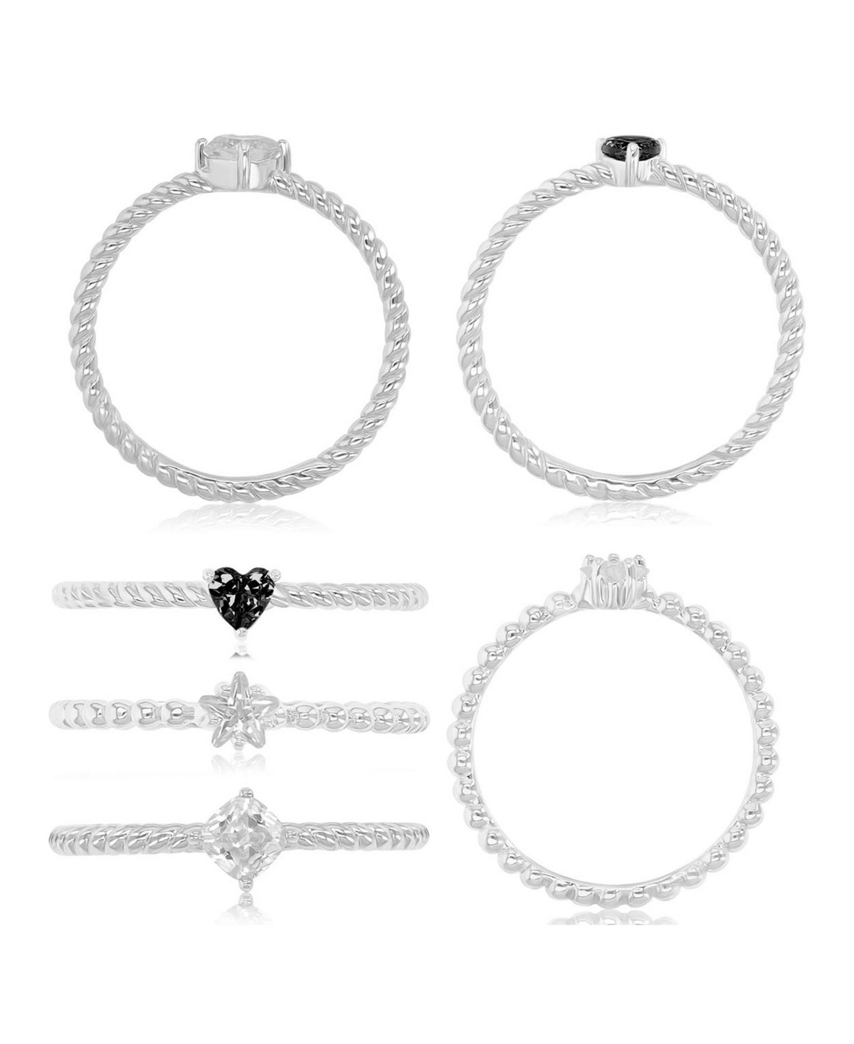 Click here for Macys Black Cubic Zirconia Heart  Flower & Cushion... prices