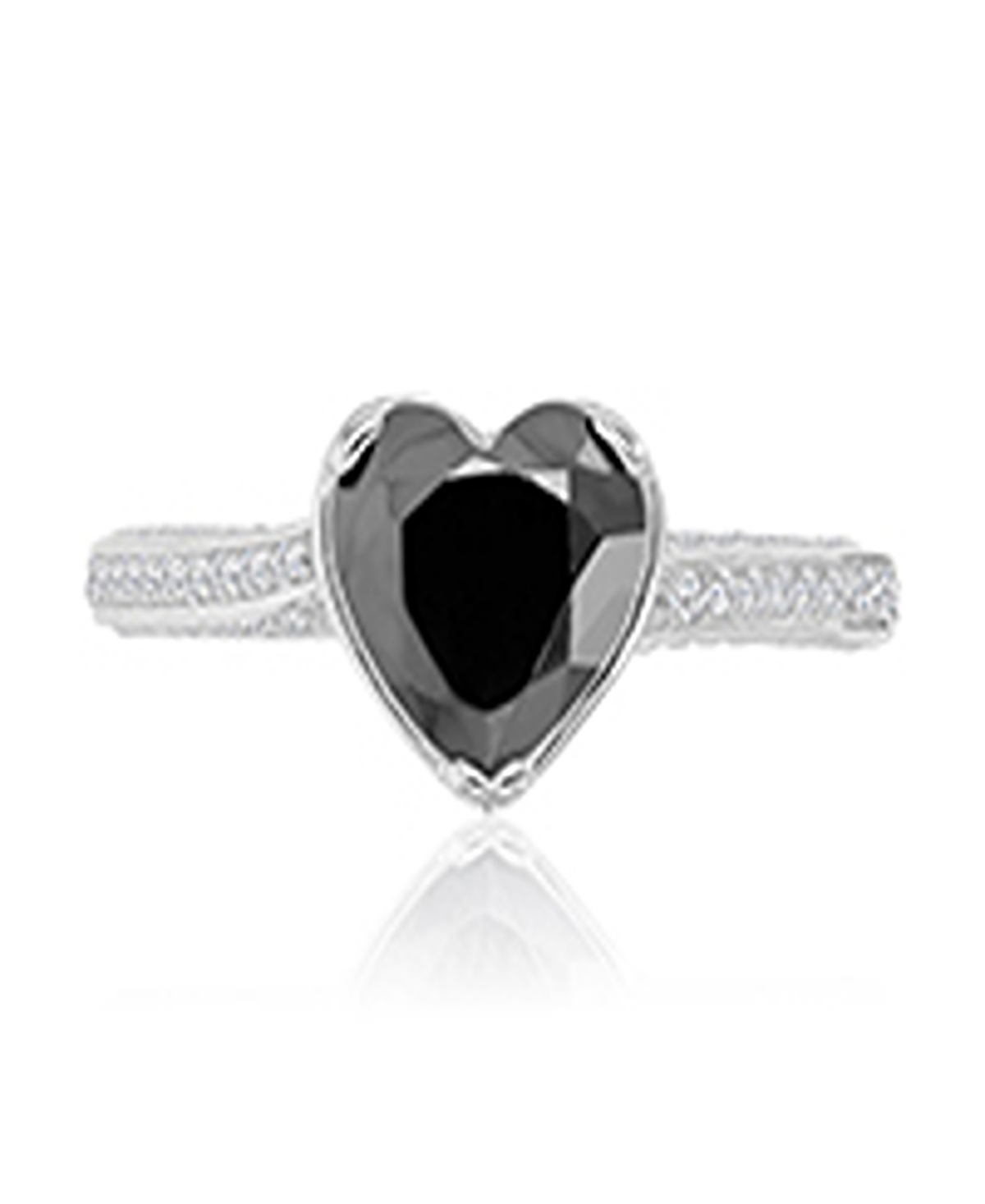 Click here for Macys Heart-Shaped Black & Cubic Zirconia Ring in... prices
