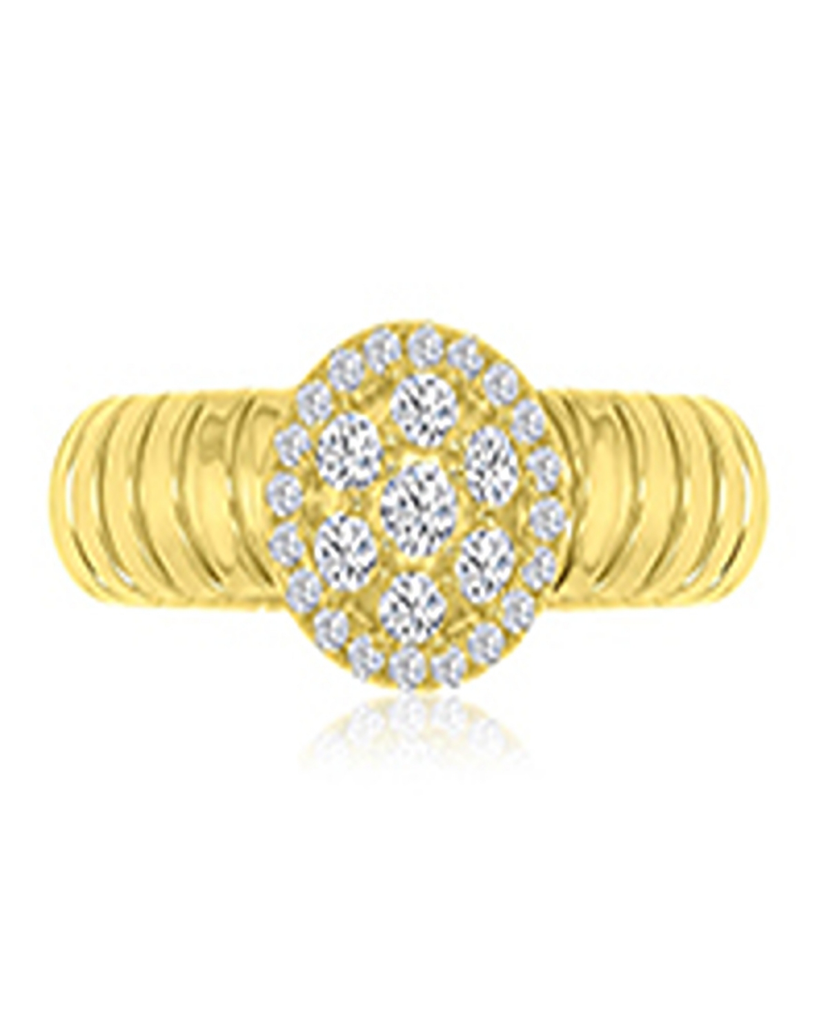 Click here for Macys Cubic Zirconia Flower Textured Band Ring in... prices
