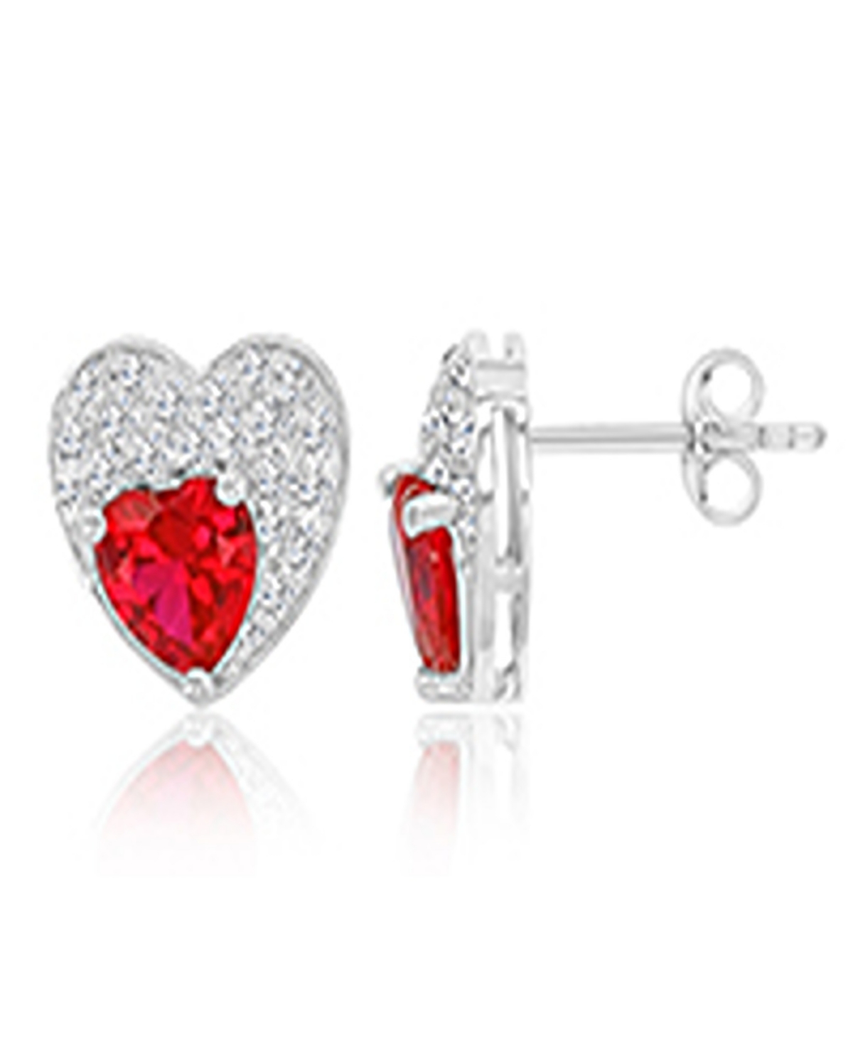 Click here for Macys Created White Sapphire and Ruby Paved Heart... prices