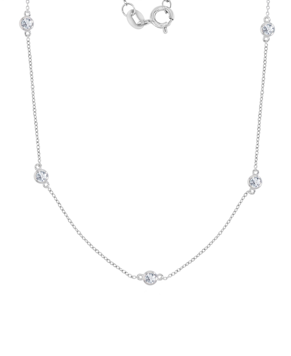 Click here for Macys White Sapphire Station Necklace in Rhodium O... prices