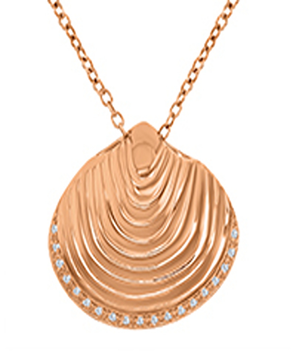 Click here for Macys Diamond Accent Textured Seashell Necklace in... prices