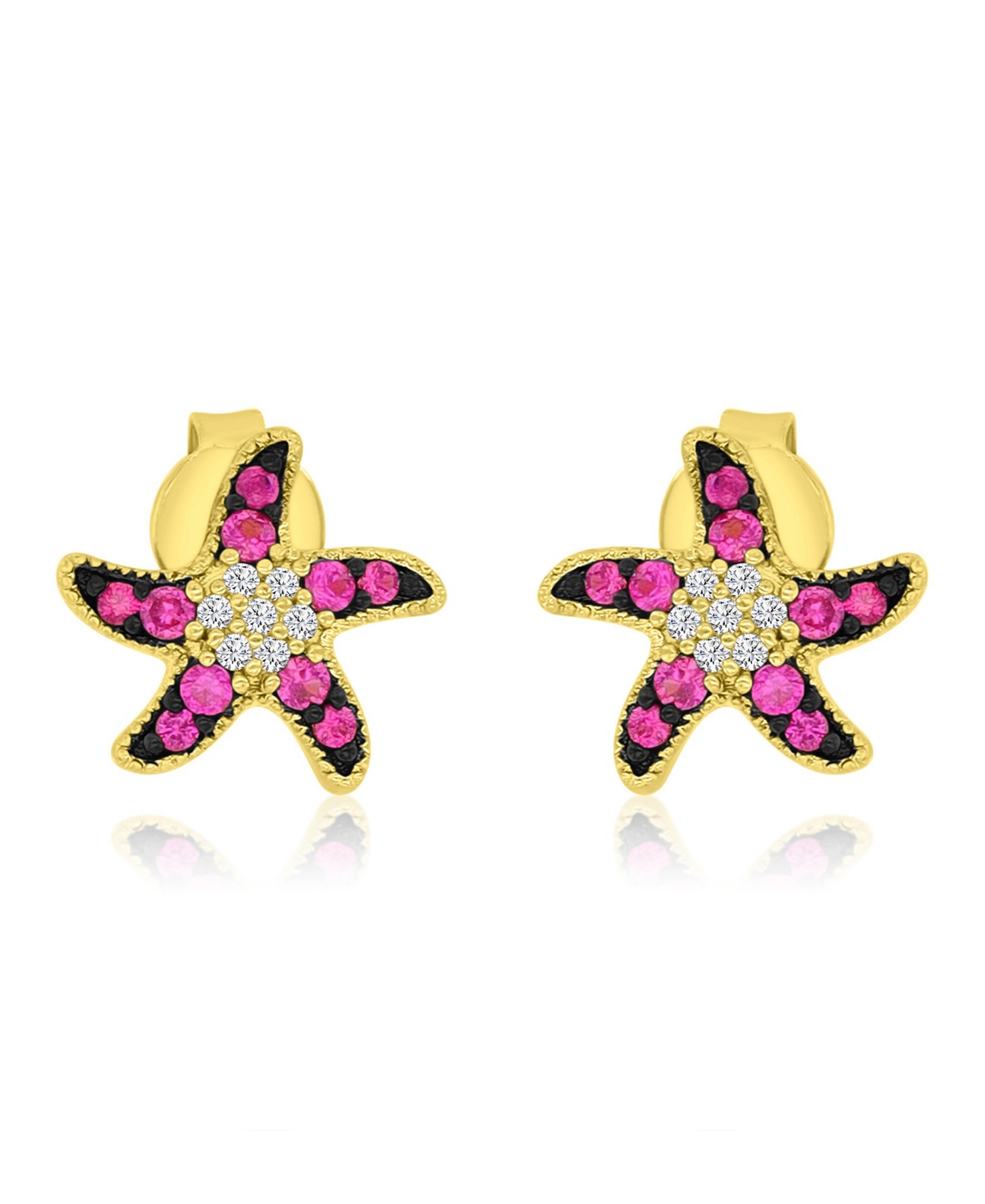 Click here for Macys Created White Sapphire and Ruby Stud Earring... prices