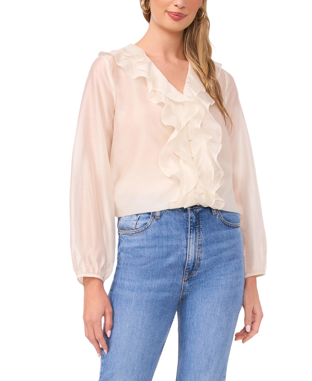 Click here for Vince Camuto Womens V-Neck Blouse - Lily Ivory prices