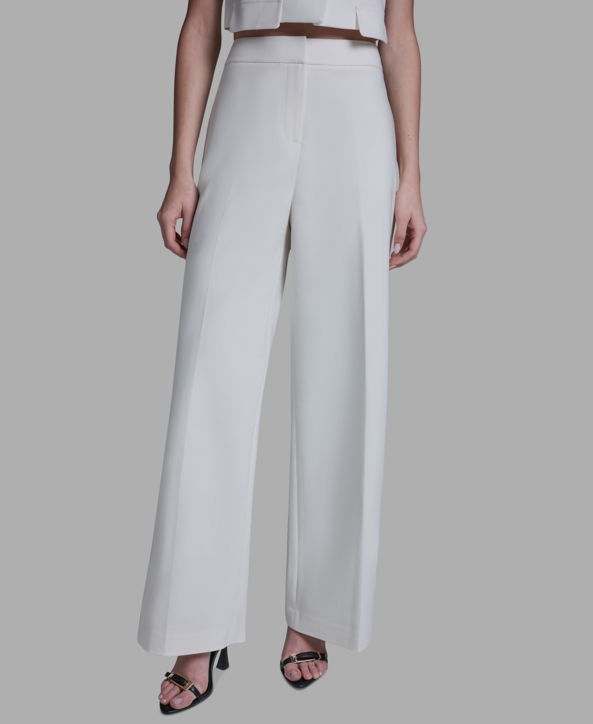 Click here for Bcbg Womens High Rise Wide Leg Pants - Whisper Whi... prices