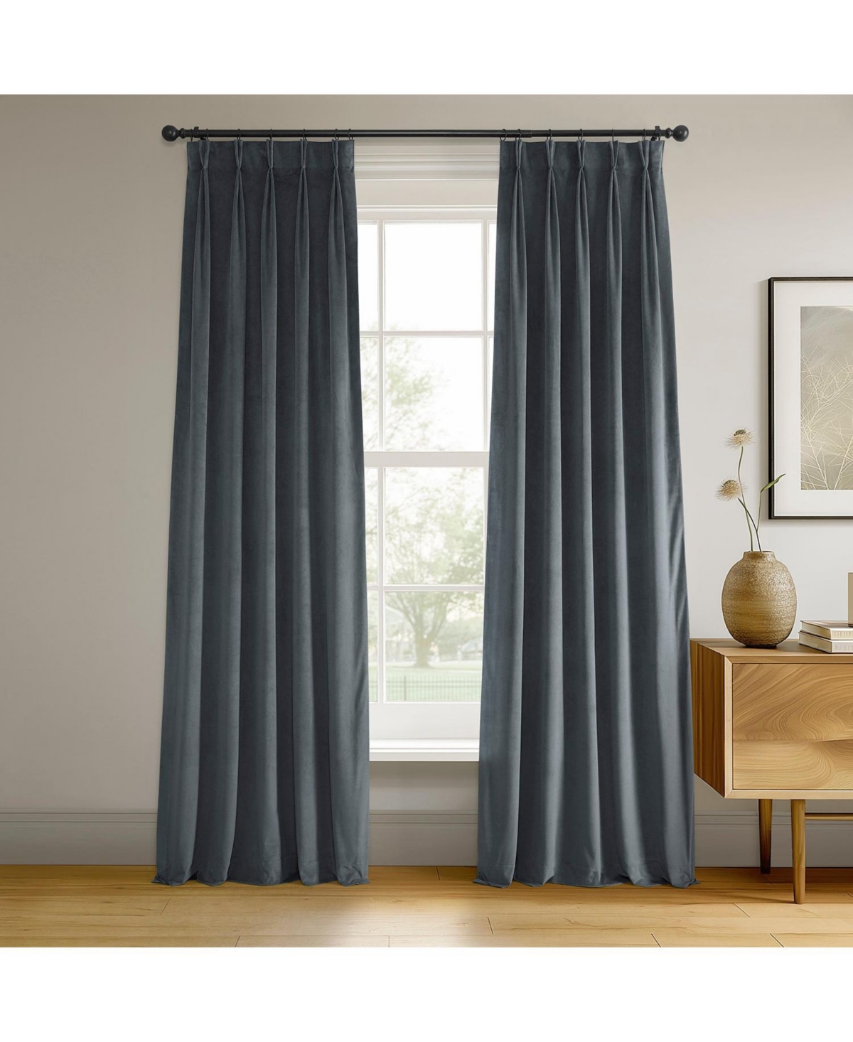 Click here for Half Price Drapes French Pleat Signature Velvet Bl... prices