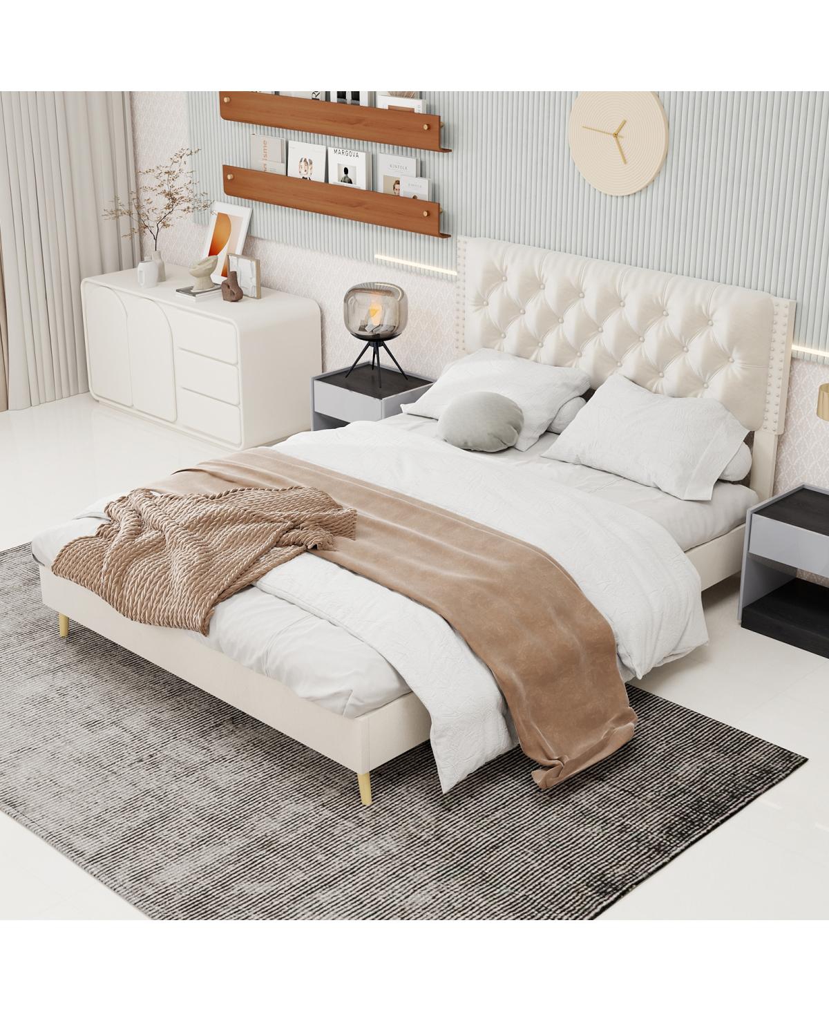 Click here for Streamdale Furniture Velvet Upholstered Bed - Luxu... prices