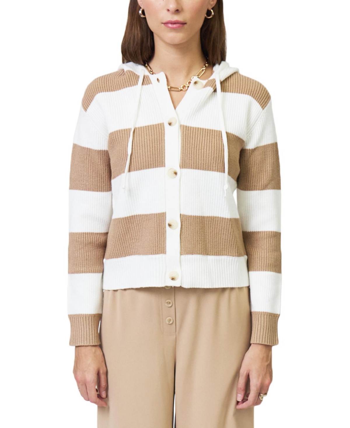 Click here for Central Park West Womens Chloe Hooded Rugby Cardig... prices