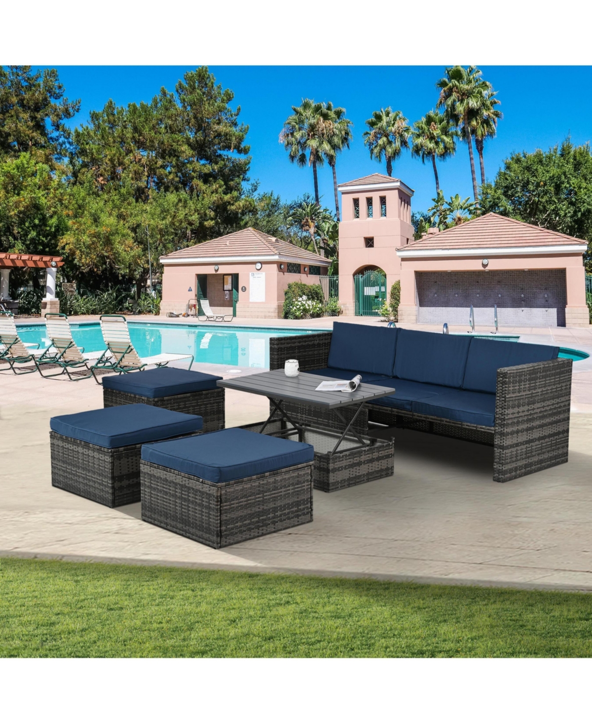 Click here for Flynama 5 Piece Pe Wicker Patio Furniture Set 3 Pe... prices