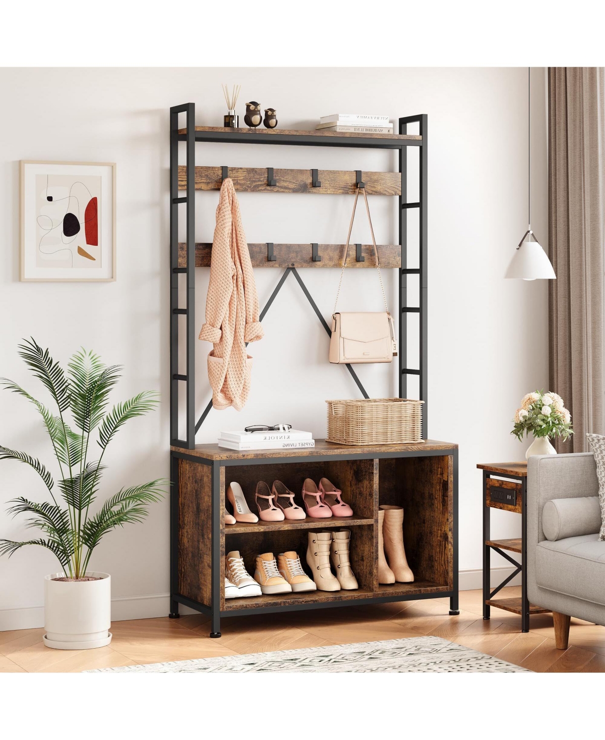 Click here for gaomon 36.41" Hall Tree with Shoe Storage - F... prices