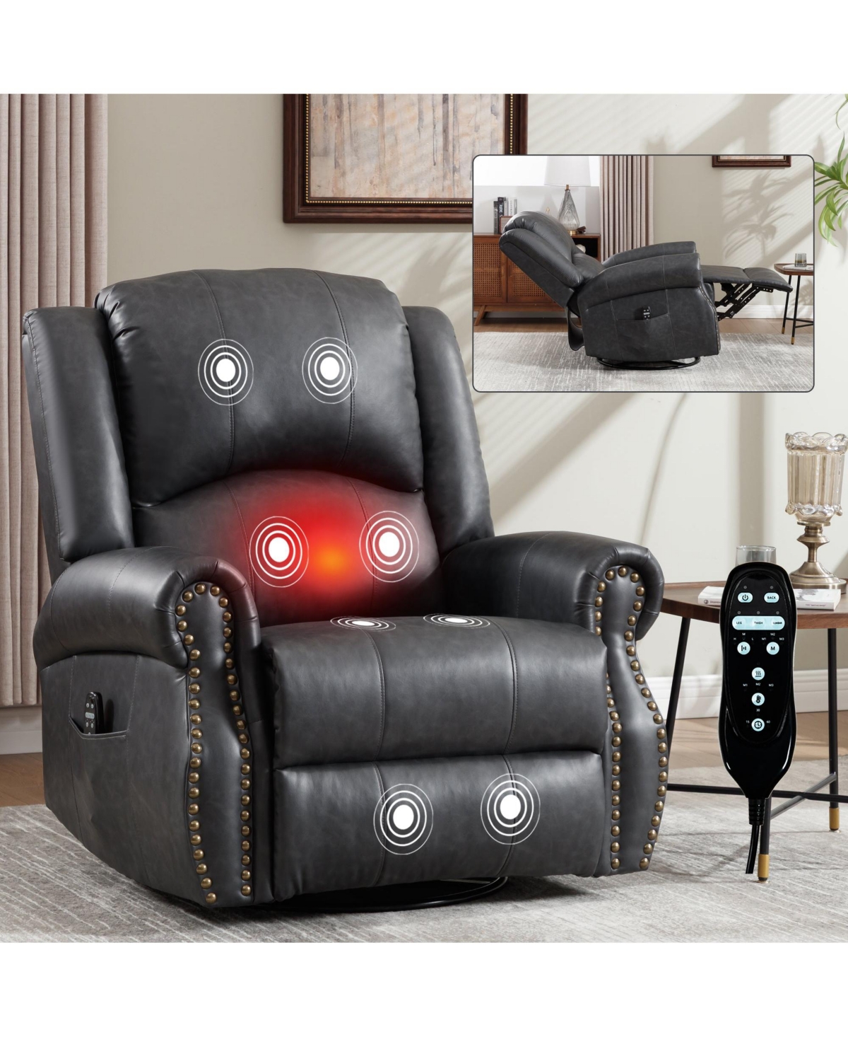Click here for Clihome Heat Massage Manual Recliner Chair with Ro... prices