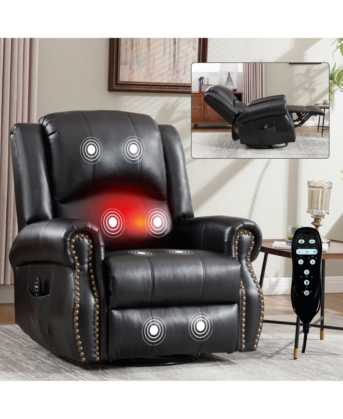 Click here for Clihome Heat Massage Manual Recliner Chair with Ro... prices