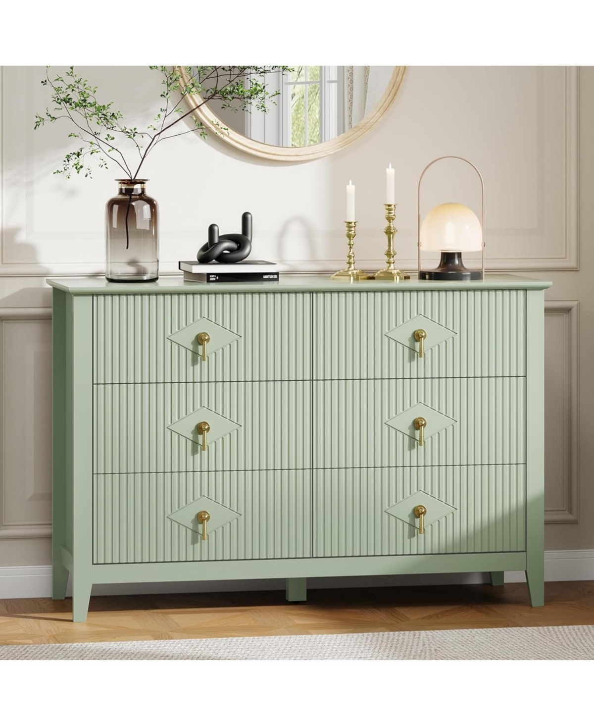 Click here for Gaomon Fluted 6 Drawer Dresser  47.2" Wide Mo... prices