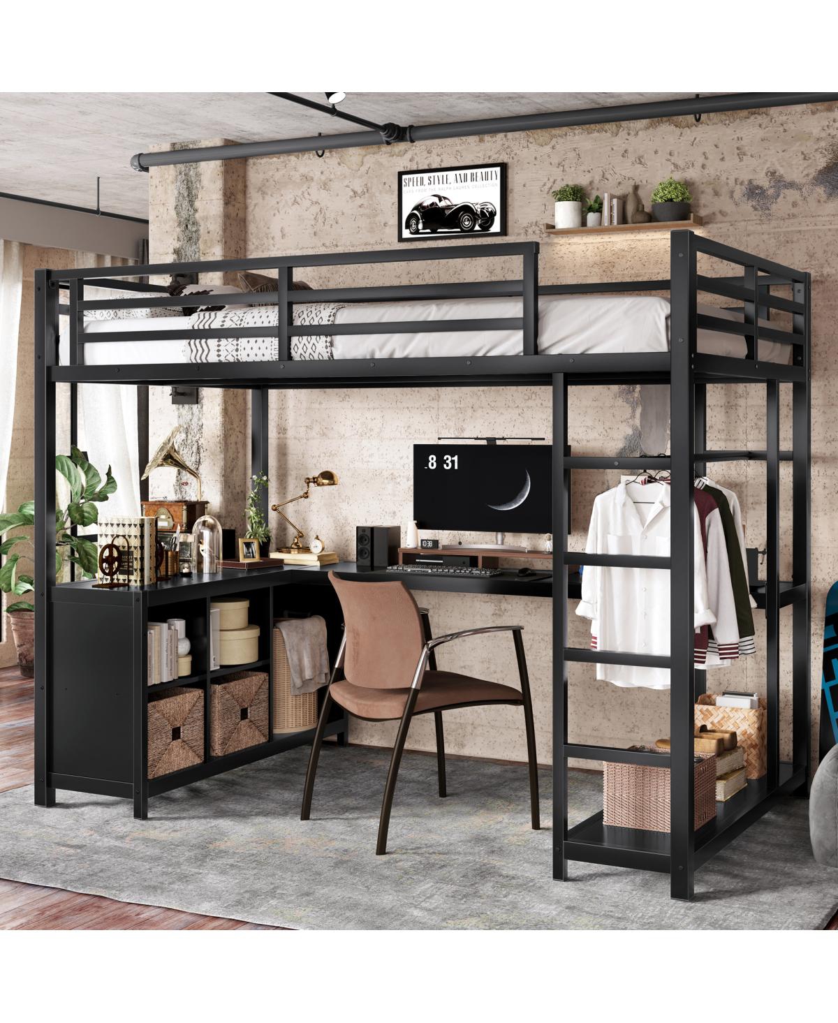 Click here for Streamdale Furniture Metal Loft Bed with Wardrobe... prices