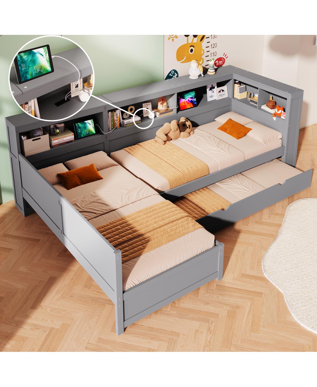 Click here for Streamdale Furniture 126 inches Wood Twin L-shaped... prices