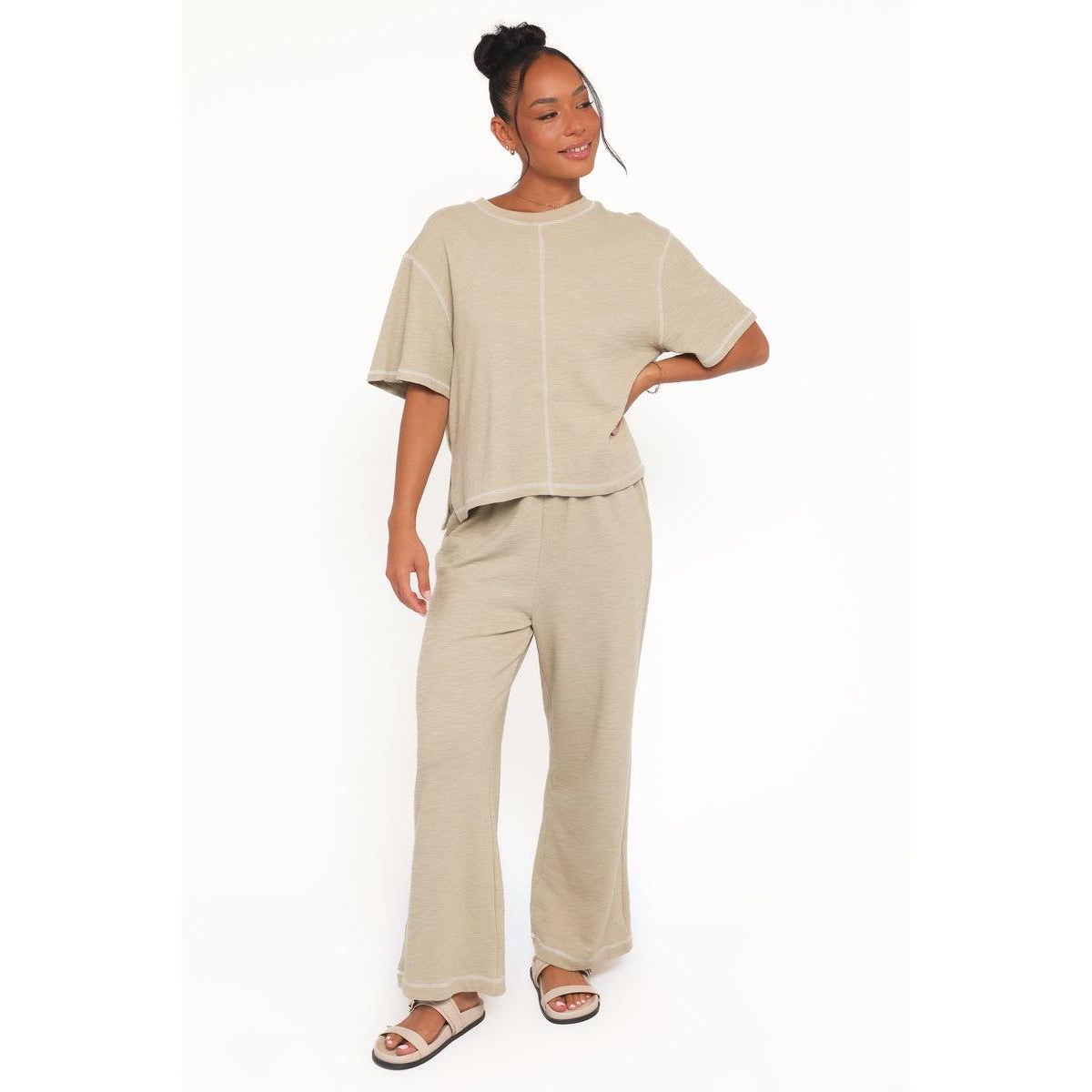 Click here for Petal and Pup Womens Angler Knit Set - Beige prices