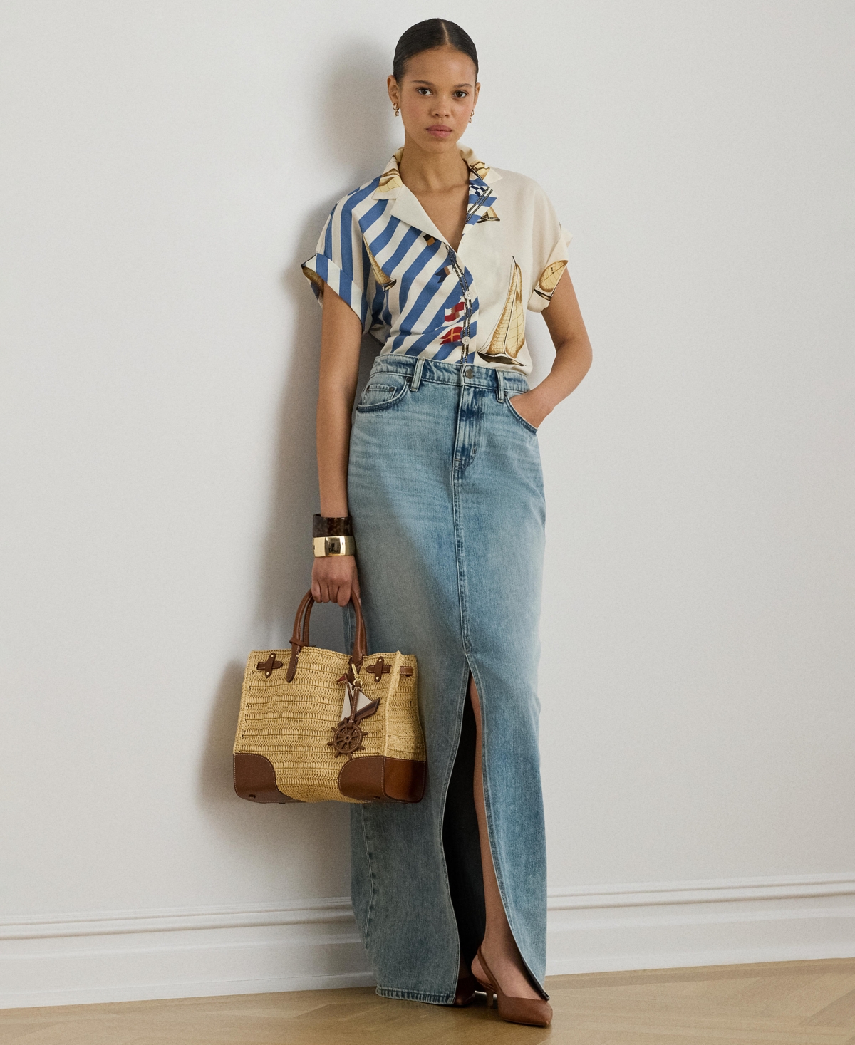 Click here for Lauren Ralph Lauren Womens Denim Pencil Maxi Skirt... prices