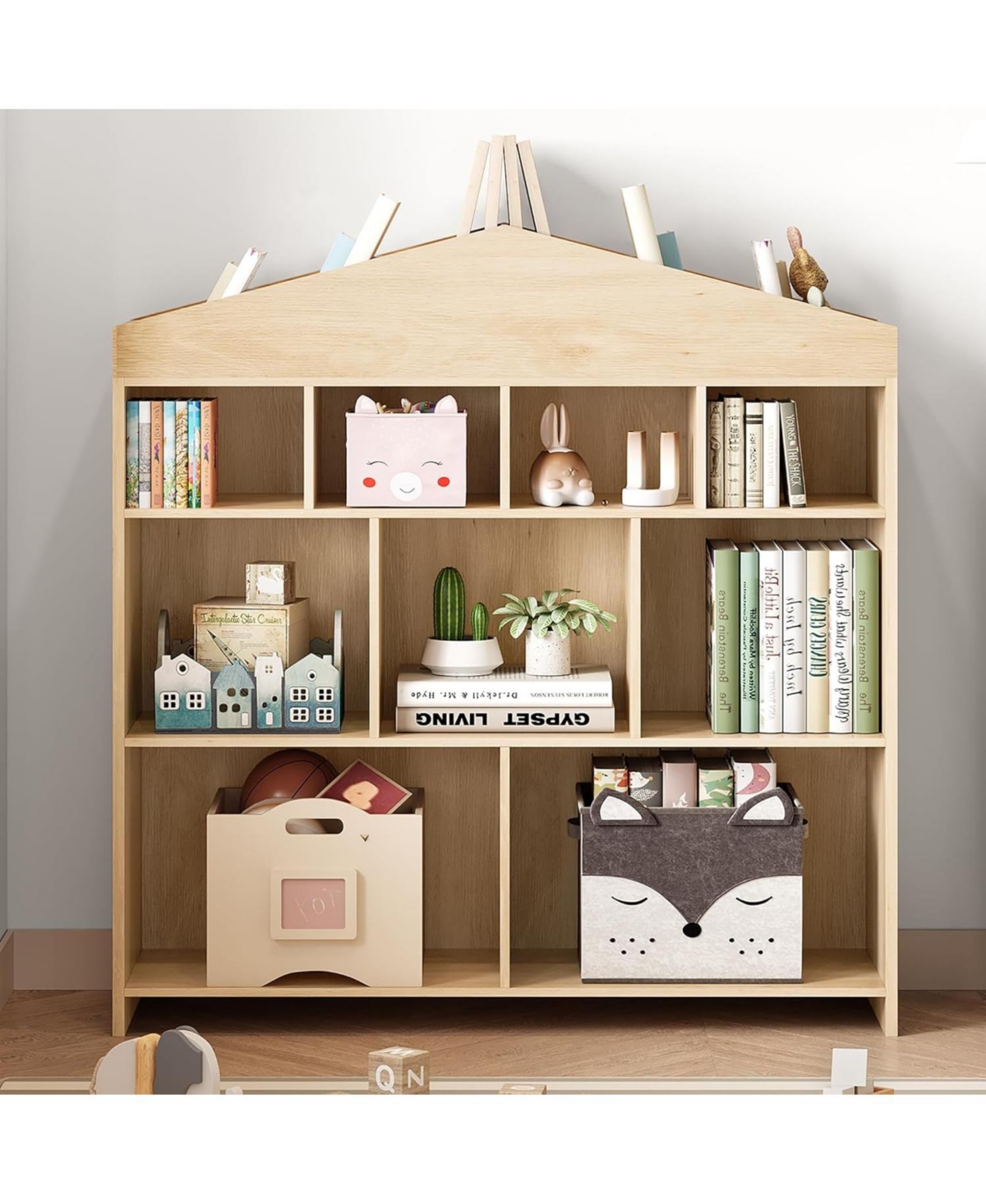 Click here for gaomon 9-Cubby Kids Bookshelf – Wooden Toy... prices