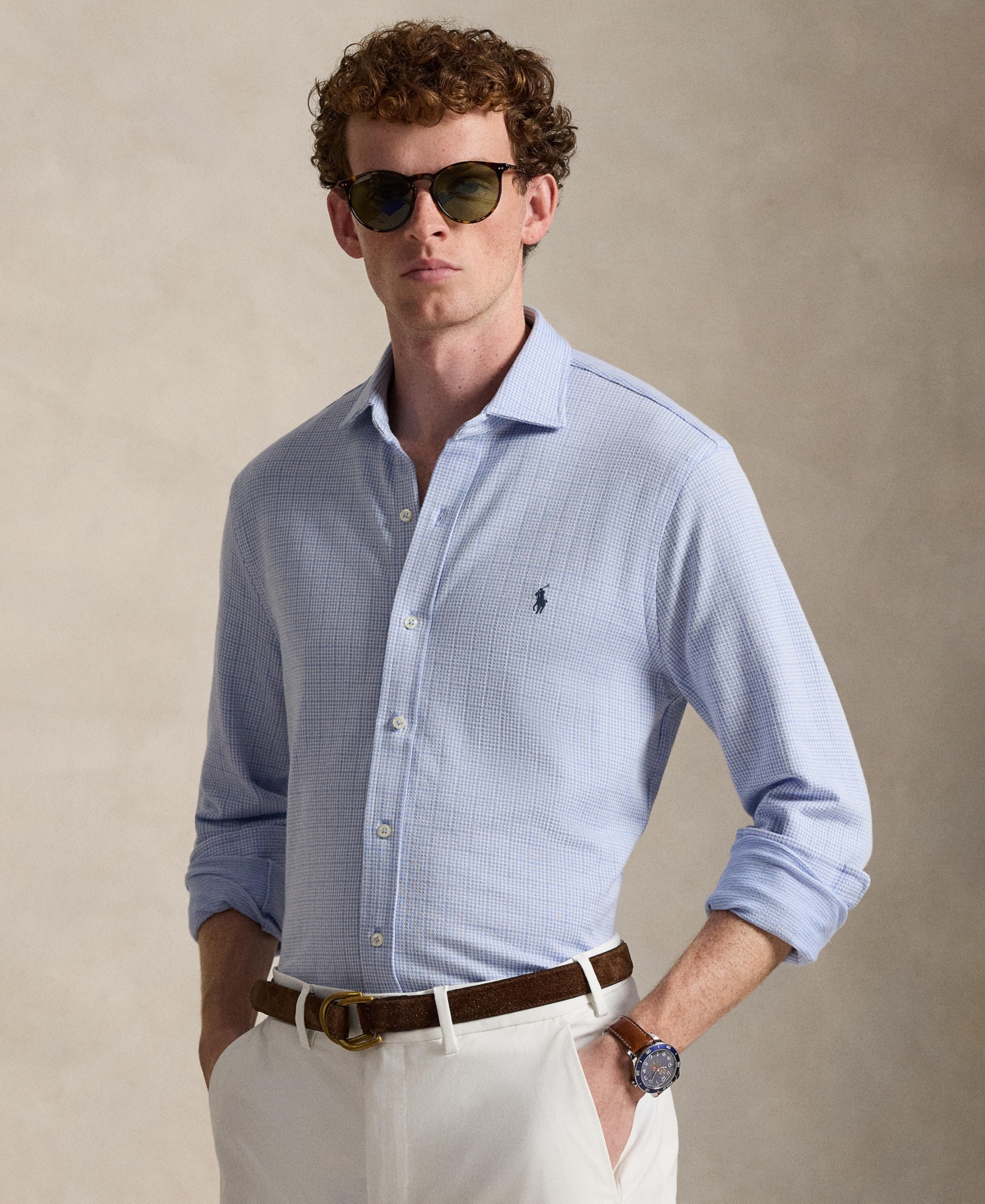 Click here for Polo Ralph Lauren Mens Glen Plaid Spread Collar Sh... prices