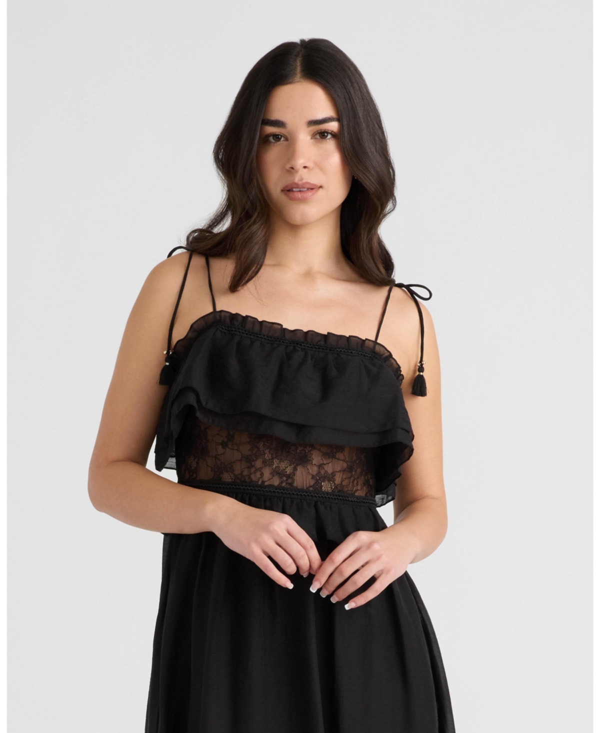 Click here for Nvlt Womens Tiered Maxi Dress - Black prices