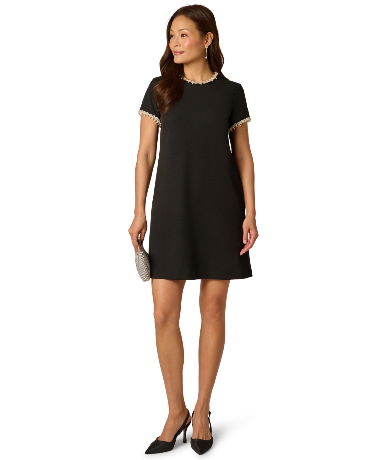 Click here for Adrianna Papell Petite Crew Neck Short-Sleeve Dres... prices