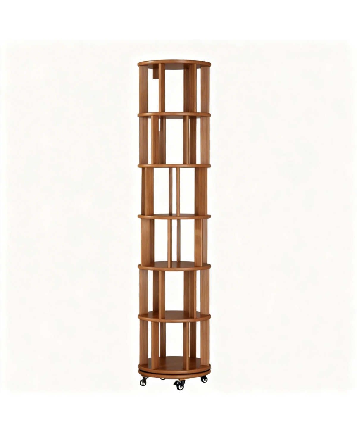 Click here for Yigii Rotating 6-Tier Walnut Bookshelf with Wheels... prices