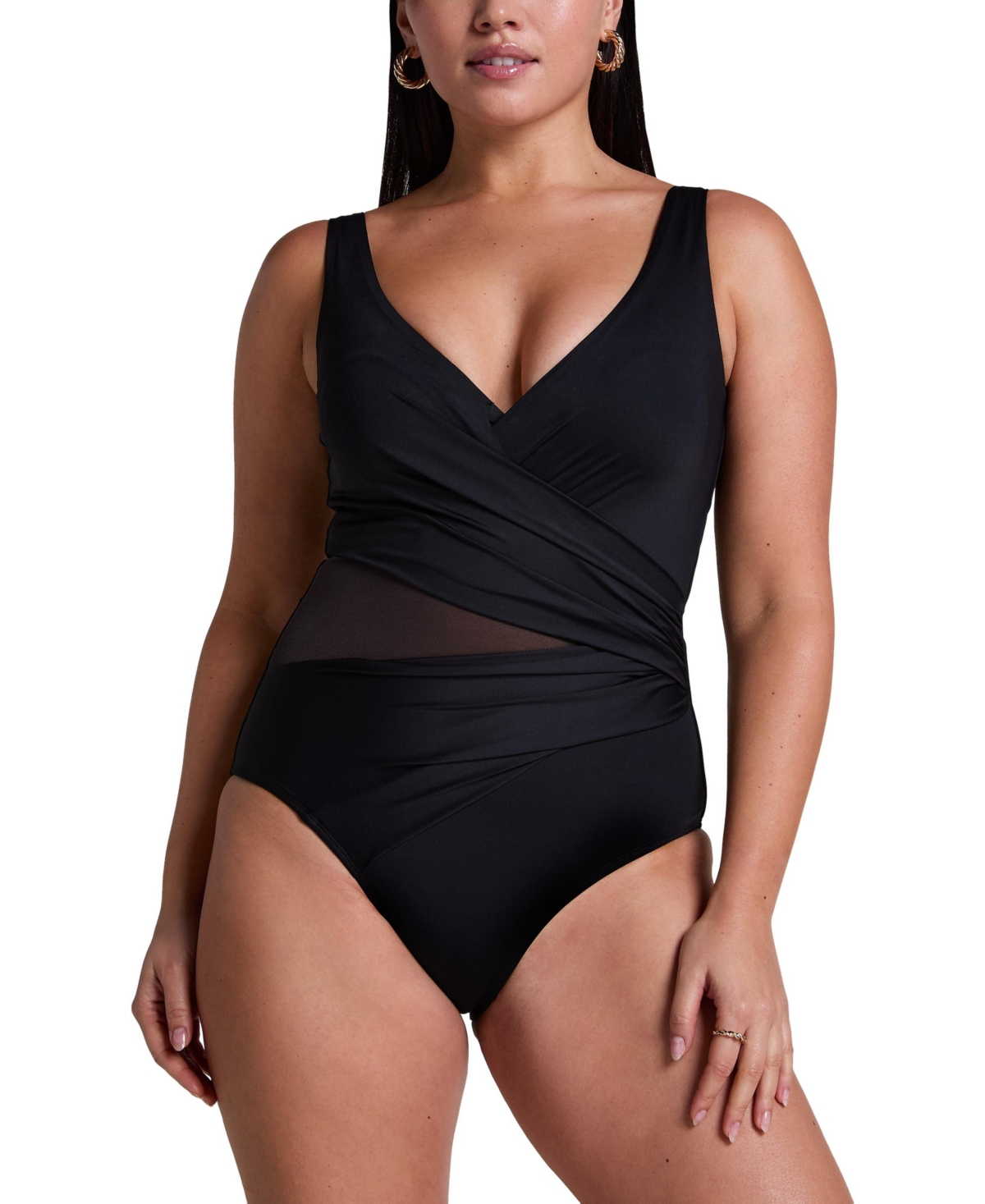 Click here for Hunkemoller Womens Shaping Shell Mesh Swimsuit - B... prices