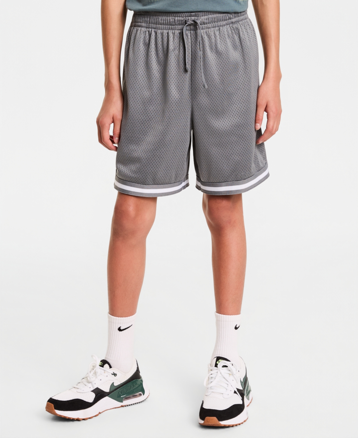 Click here for Jordan Big Boys Taping Mesh Shorts - Smoke Gray prices