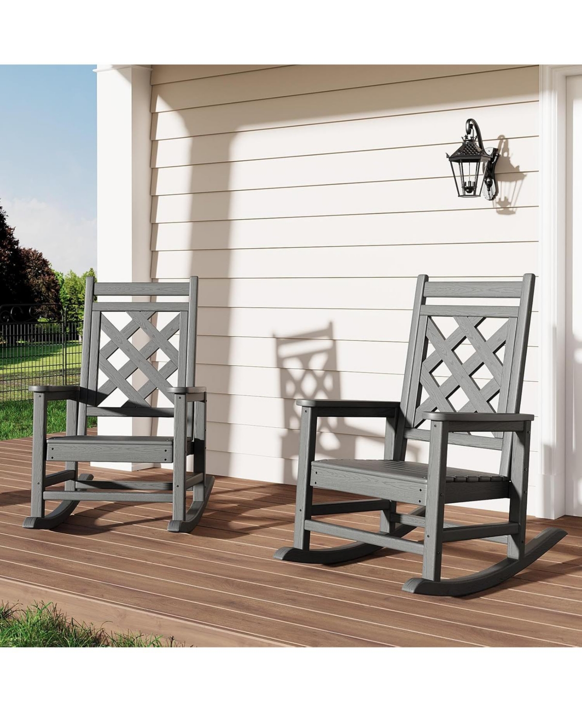 Click here for gaomon Outdoor Hdpe Rocking Chair Set of 2  Weathe... prices