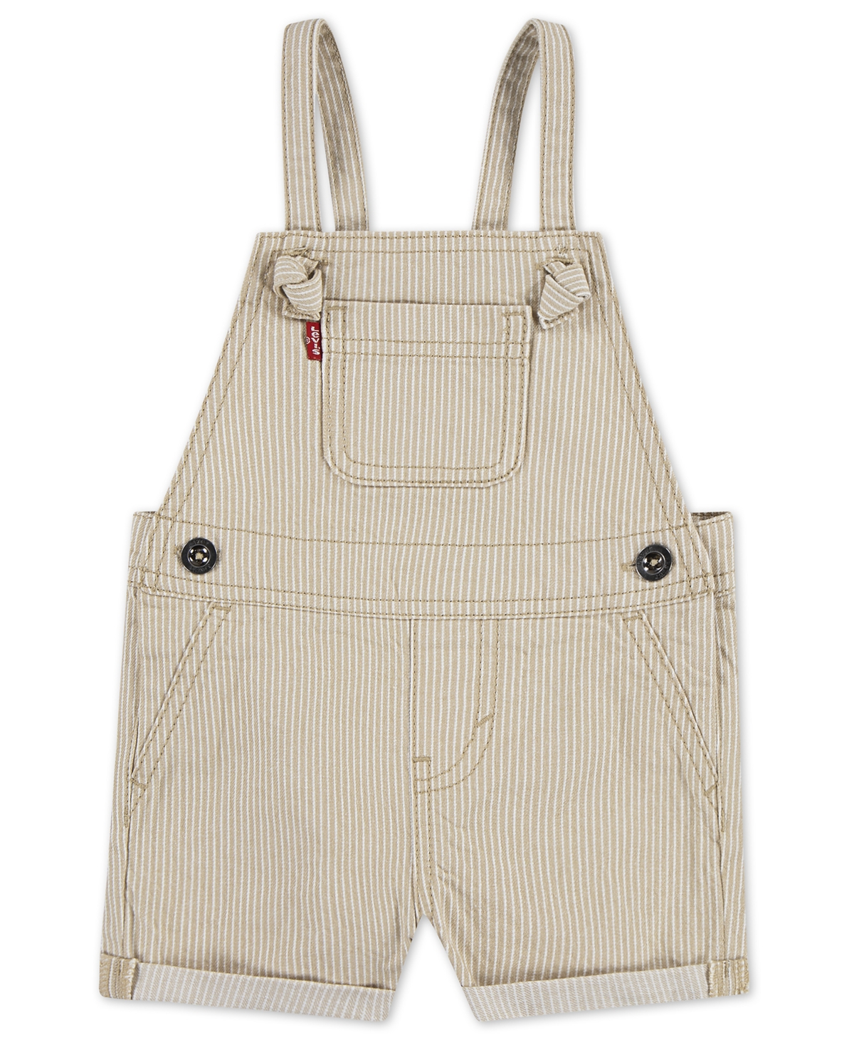 Click here for Levis Baby Girls Knot Strap Shortalls - Beige prices
