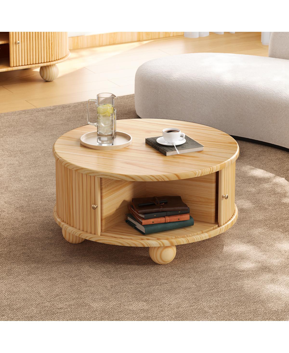 Click here for Streamdale Furniture Round Fluted Coffee Table wit... prices