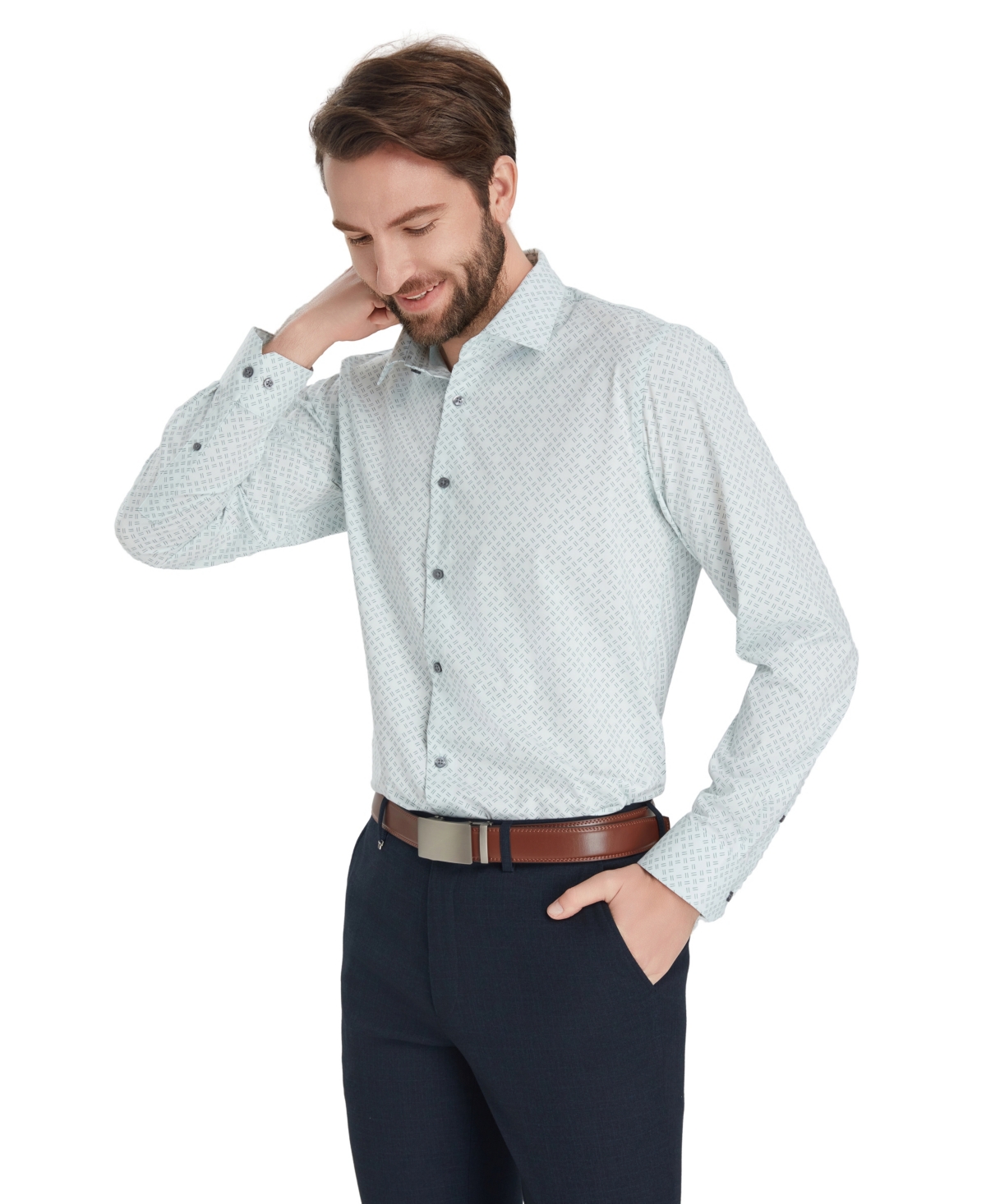 Click here for Alfani Mens Slim-Fit Geometric Print Dress Shirt... prices