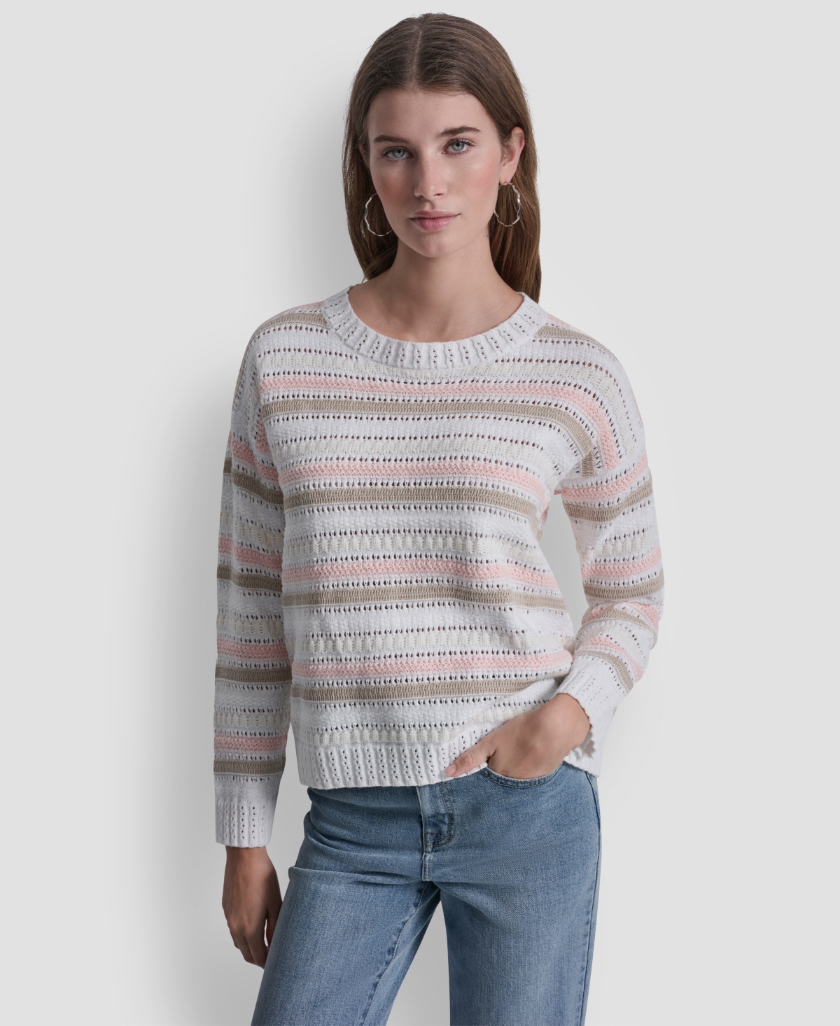 Click here for Dkny Jeans Womens Long-Sleeve Crewneck Sweater - P... prices