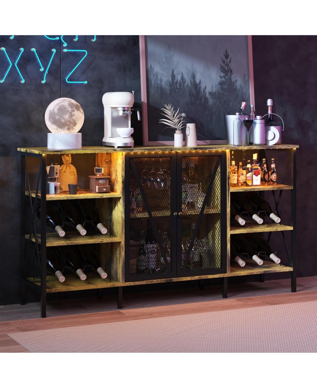Click here for gaomon Farmhouse Wine Bar Cabinet with Wine Rack a... prices