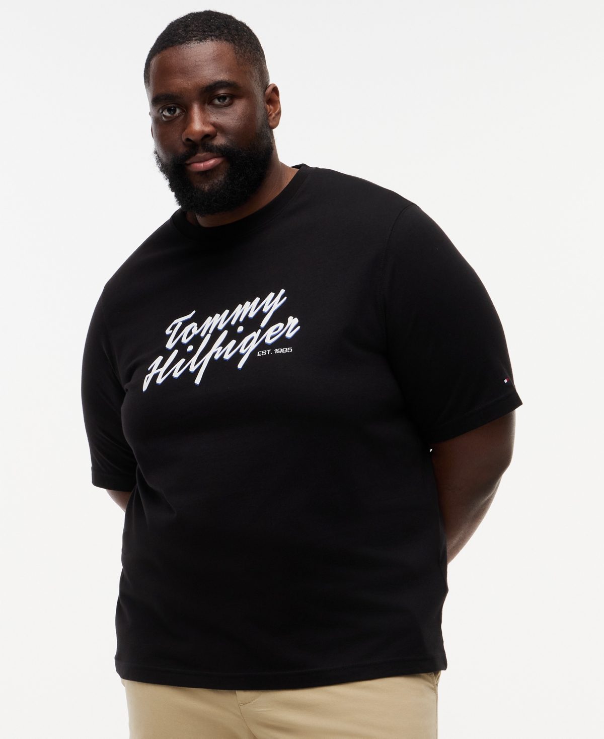 Click here for Tommy Hilfiger Mens Crewneck Graphic T-Shirt - Bla... prices