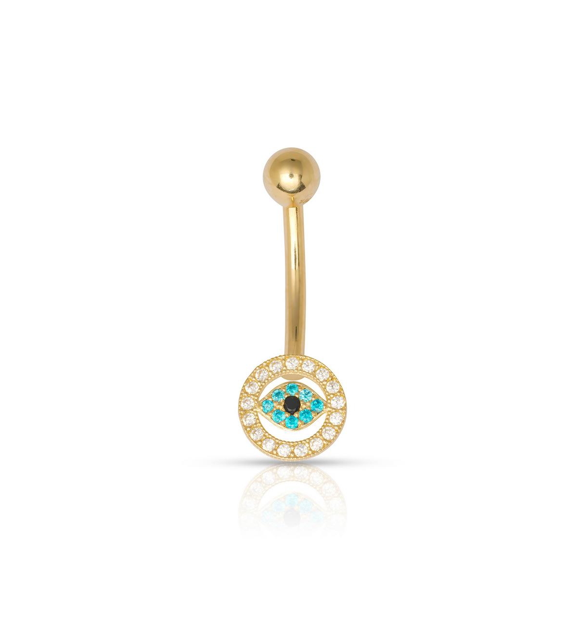 Click here for Curata Jewelry Solid 10k Yellow Gold 14G Blue Cubi... prices