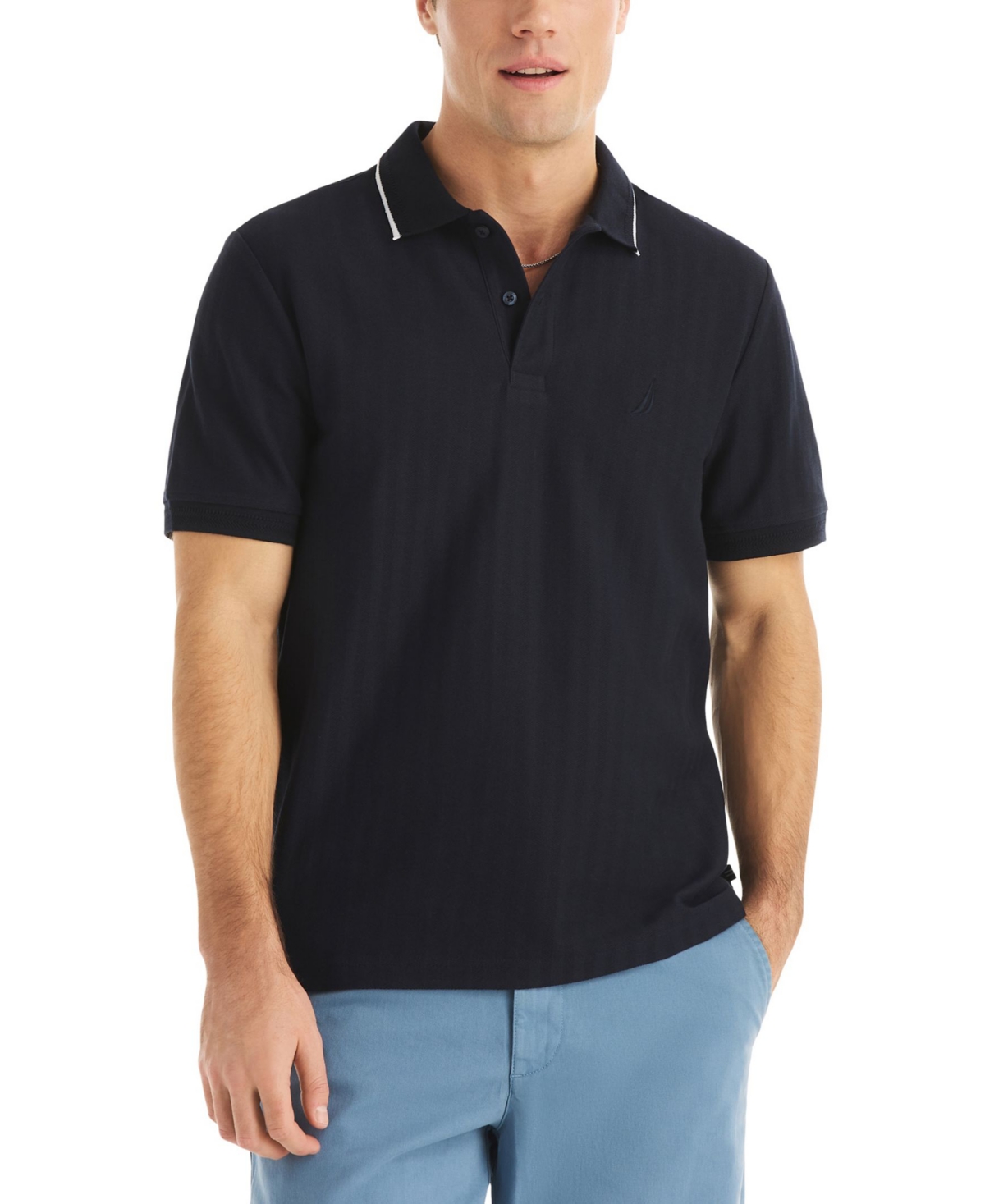 Click here for Nautica Mens Short-Sleeve Polo Shirt - Navy Seas prices