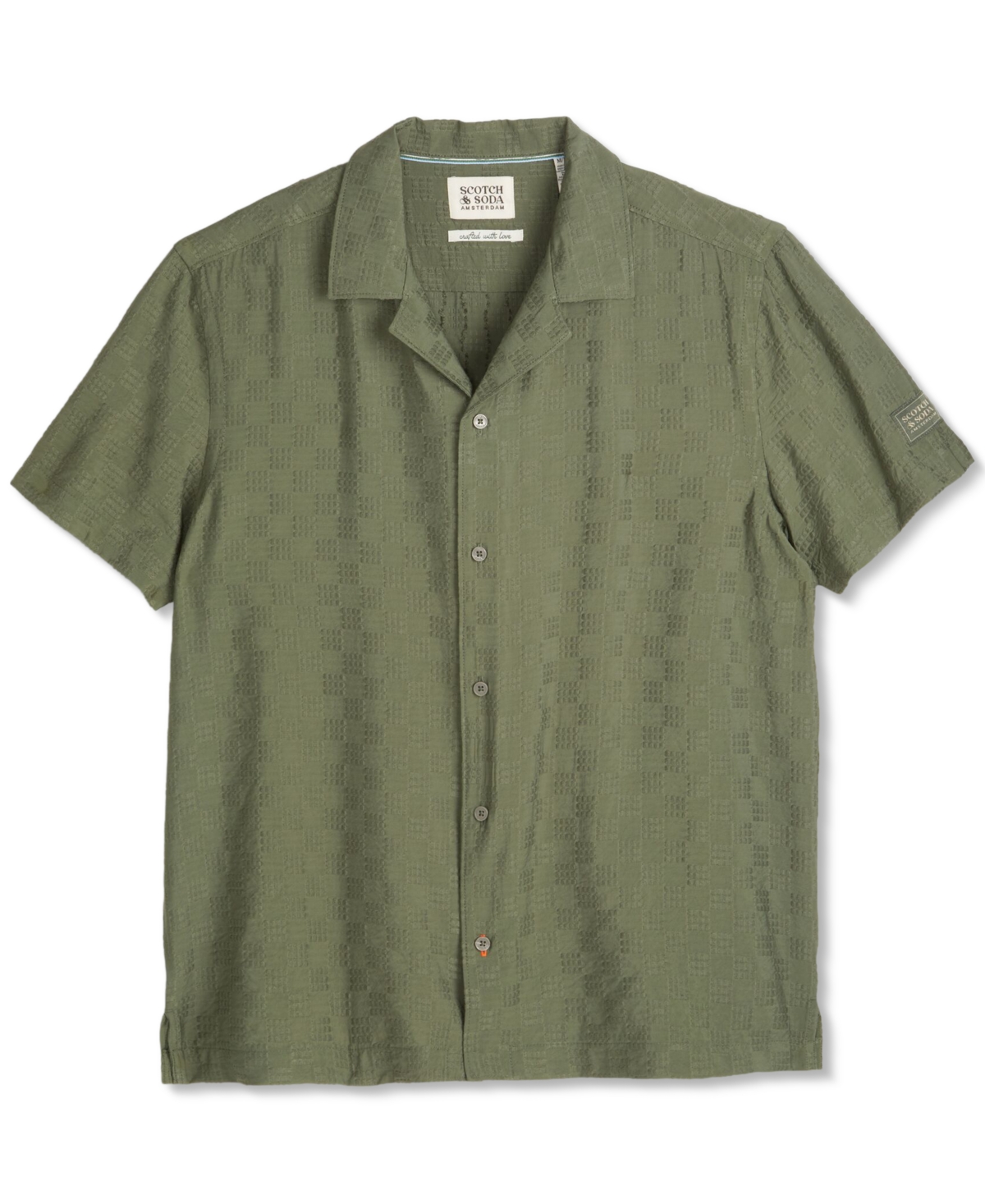 Click here for Scotch & Soda Mens Solid Regular-Fit Shirt - Thyme prices