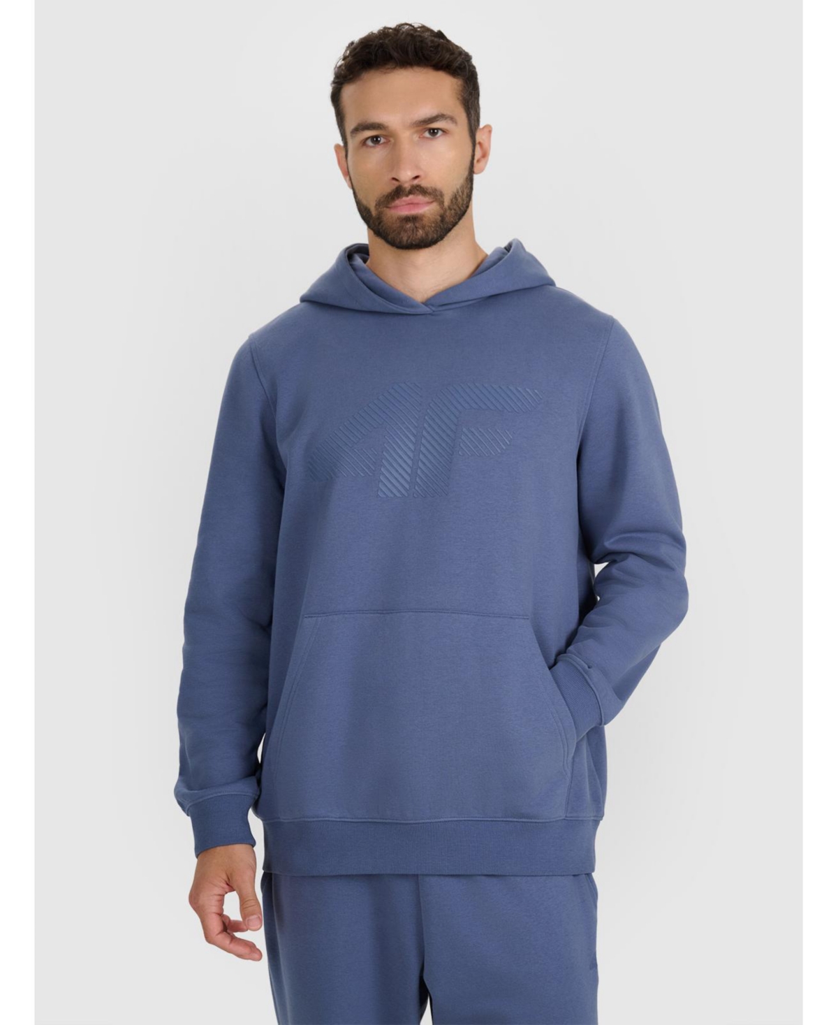 Click here for 4F Mens Non-Zip Hooded Sweatshirt - Denim prices