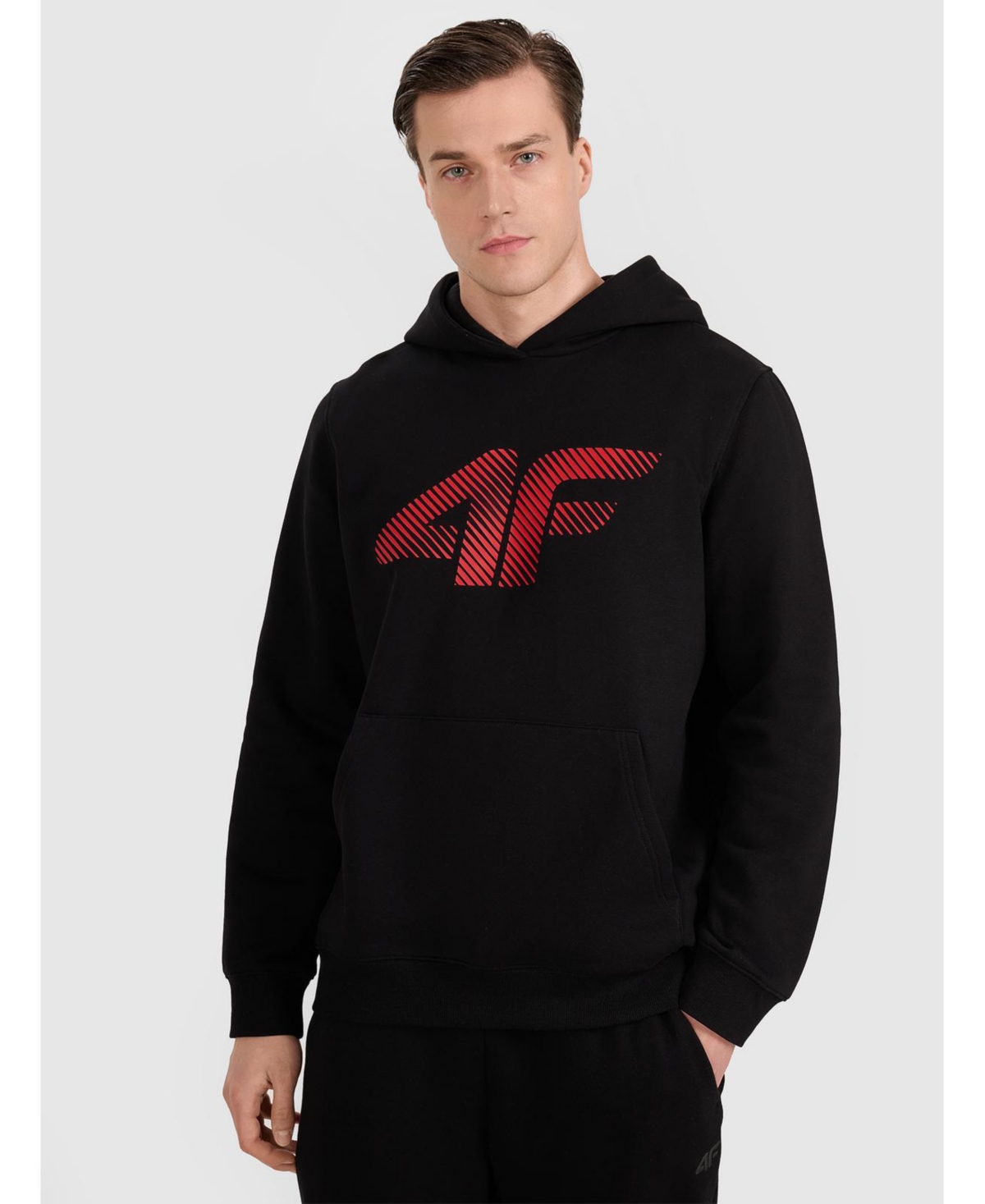 Click here for 4F Mens Non-Zip Hooded Sweatshirt - Dark grey with... prices