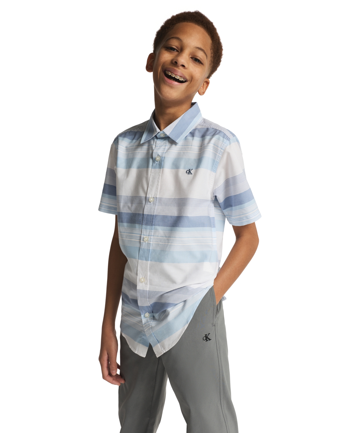 Click here for Calvin Klein Boys 8-20 Elemental Stripe Woven Butt... prices