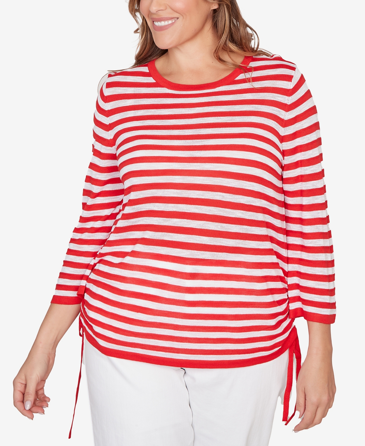 Click here for Ruby Rd. Plus Size Featherweight Stripe Crew Neck... prices