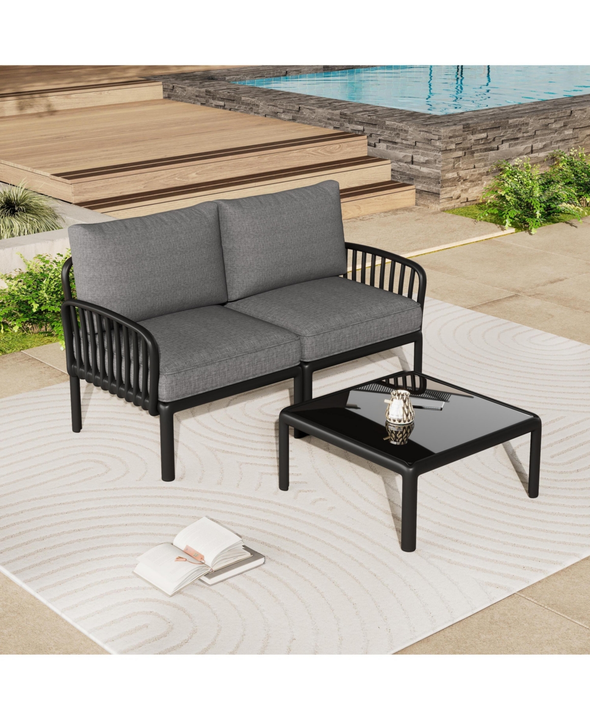Click here for Flynama 3 Piece Modern Outdoor Patio Sectional Con... prices