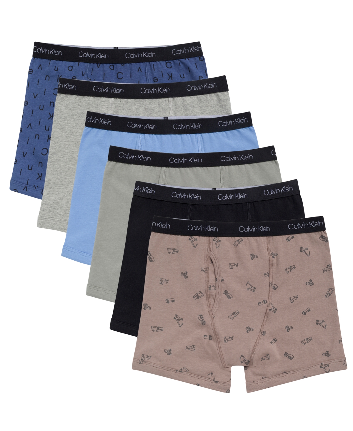 Click here for Calvin Klein Boys 6 Pack Boxer Brief - Blue/Heathe... prices