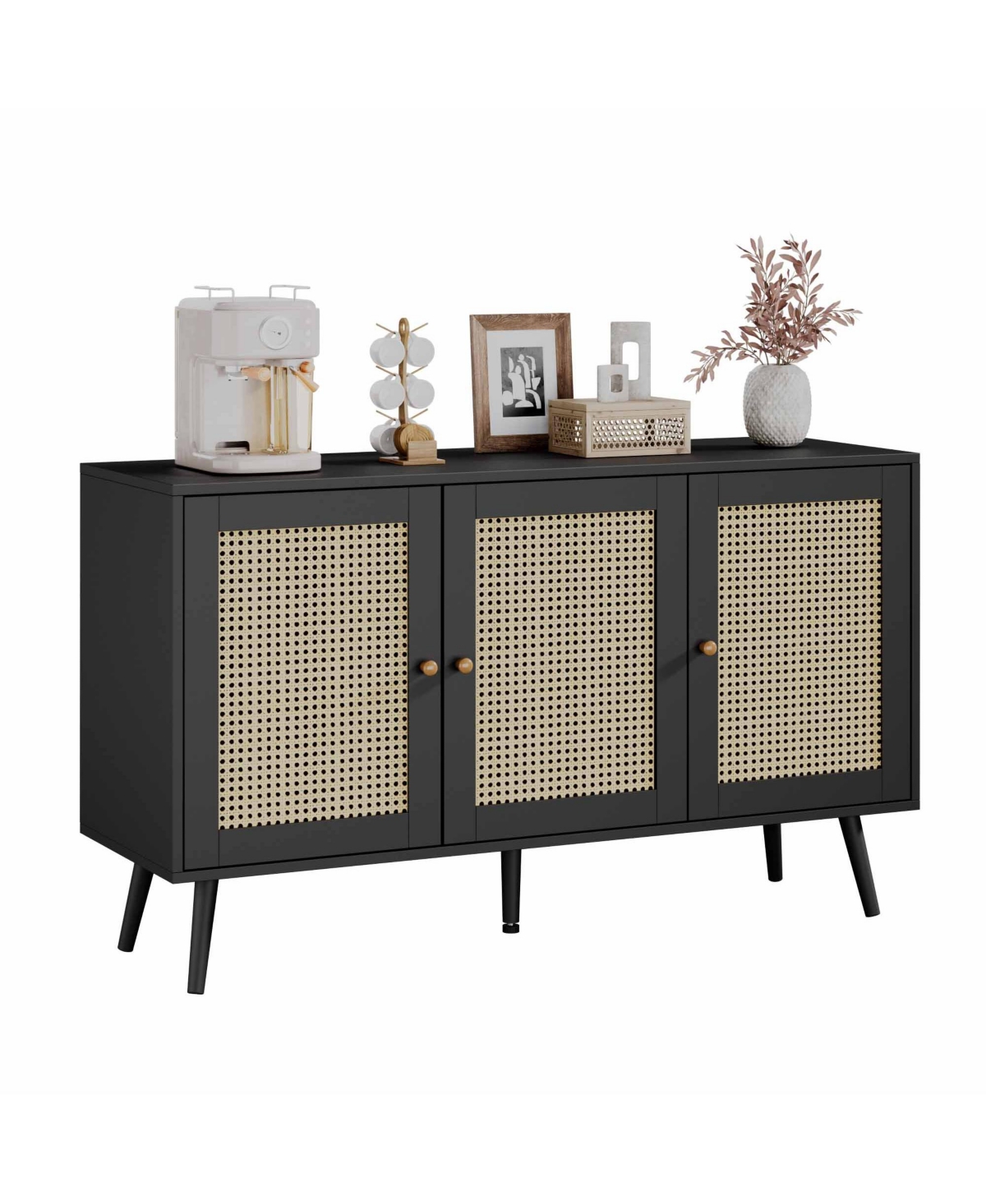 Click here for gaomon Rattan Storage Cabinet with 3 Doors  Boho S... prices